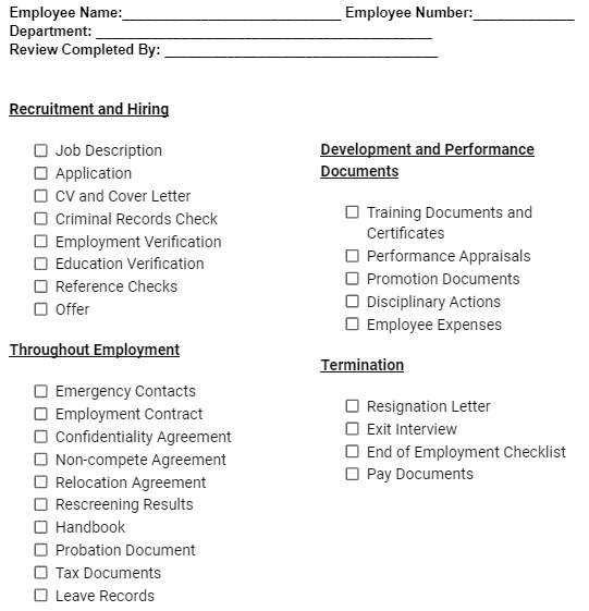 Employee Documents Checklist: What Should Be Included In An Employee File?